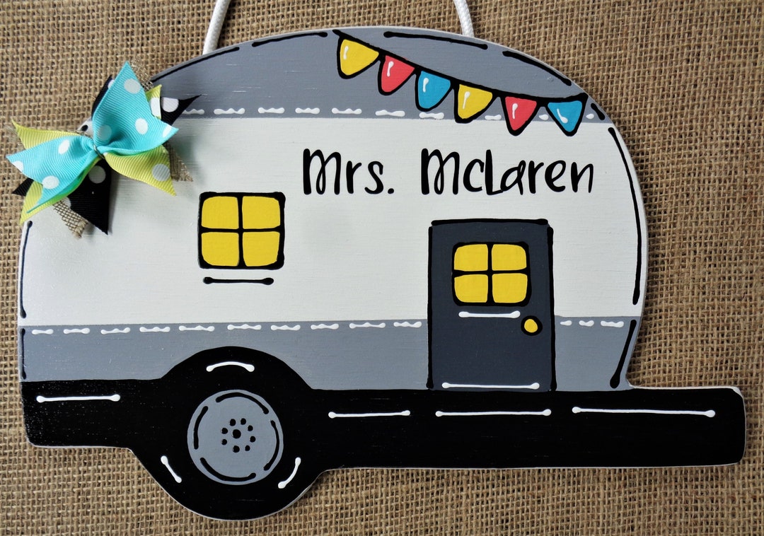 PERSONALIZED CAMPER Name SIGN Camping Plaque Family Names Teacher ...