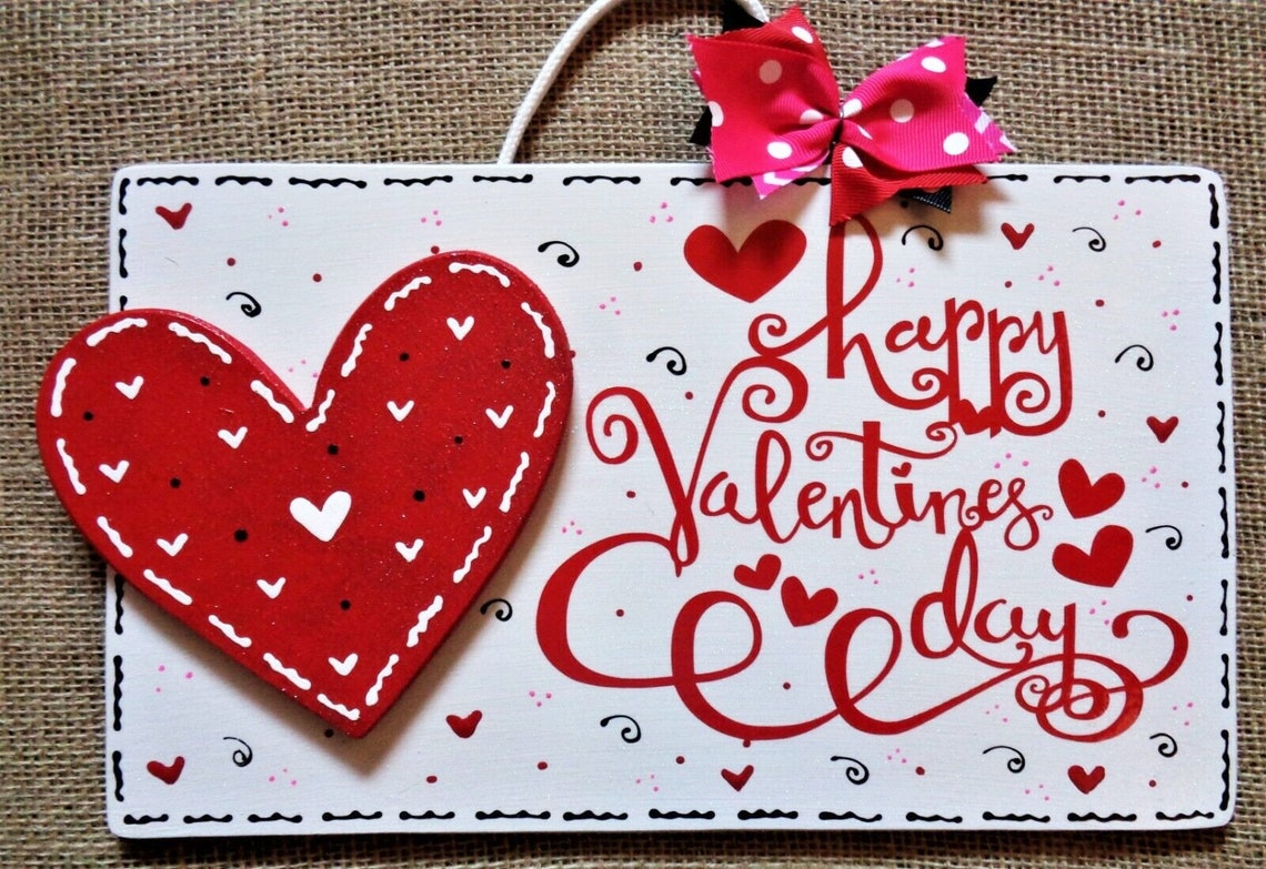 Holographic Glitter HAPPY VALENTINE'S DAY Sign Wall Art - Etsy