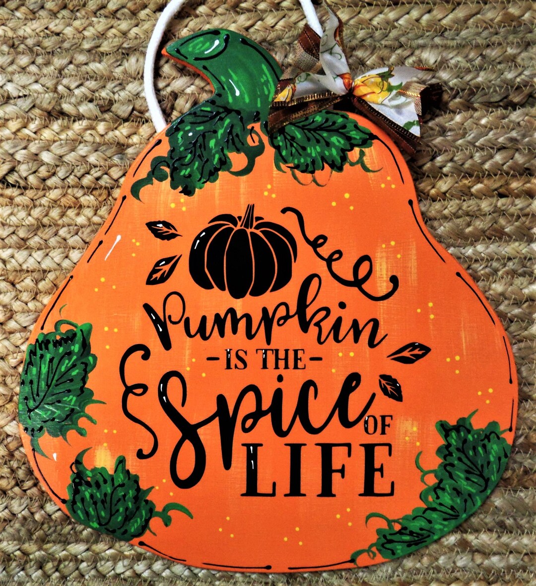 PUMPKIN is the SPICE of LIFE Sign Fall Autumn Wall Art Door Hanger ...