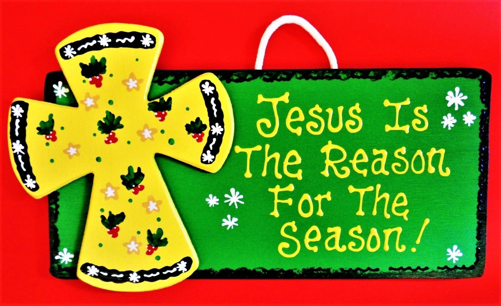 Jesus is the Reason for the Season CHRISTMAS CROSS SIGN Door - Etsy