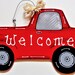 WELCOME Vintage Style RED TRUCK Sign Wall Art Door Hanger | Etsy