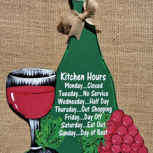 FAT CHEF Kitchen Operating Hours SIGN Wall Plaque Handcrafted - Etsy