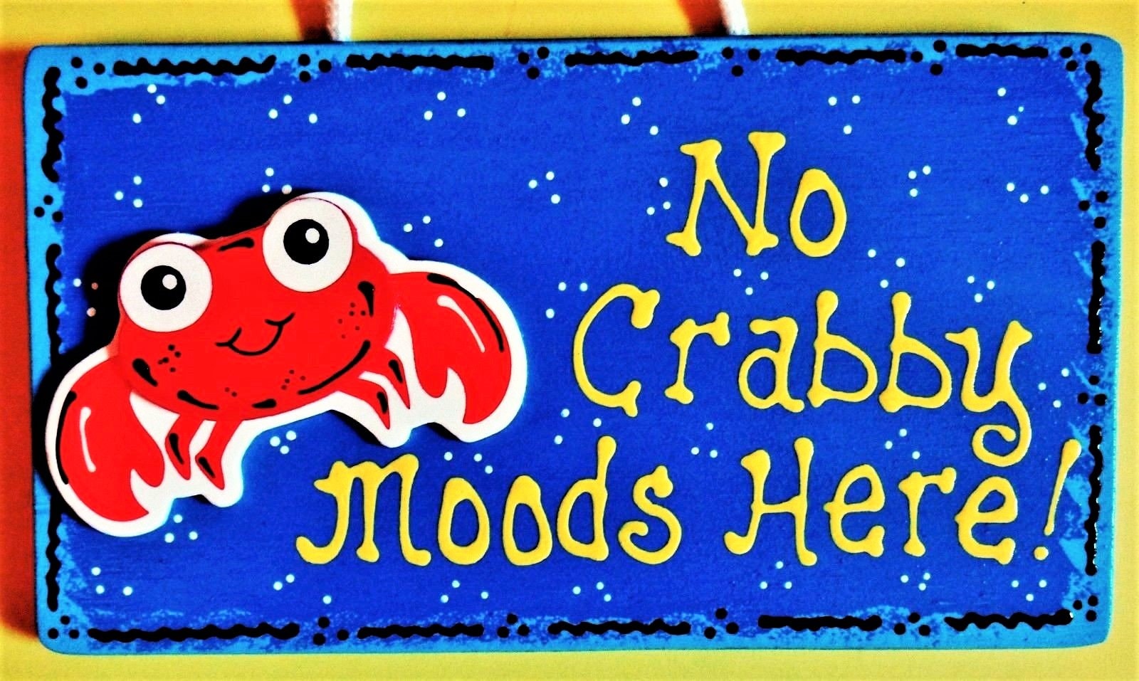 No Crabby Moods Here CRAB SIGN Hot Tub Deck Patio Pool Tiki Bar Beach ...