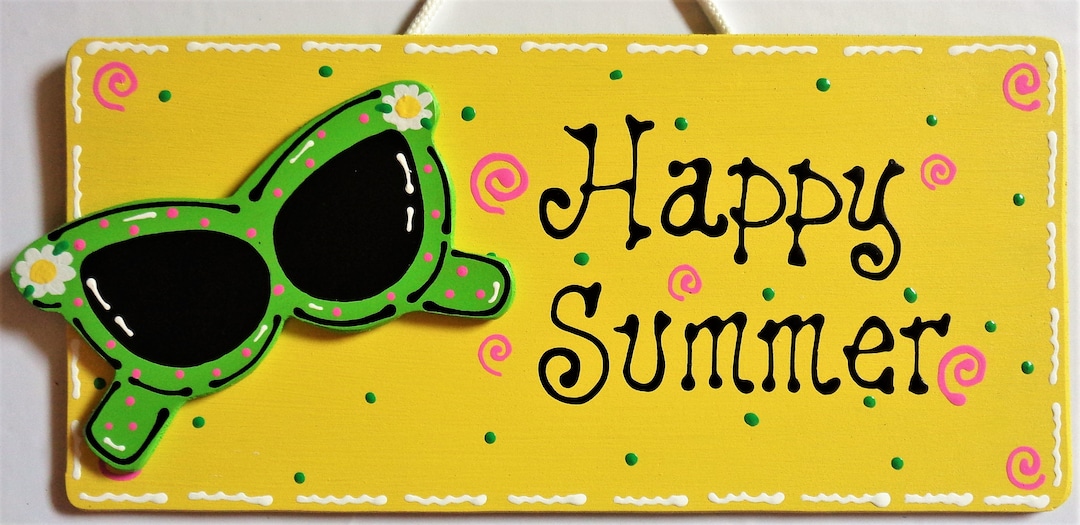 SUNGLASSES Happy Summer SIGN Wall Hanging Plaque Home Deck Backyard ...