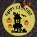 BOO BLACK CAT Ghost Halloween Sign Plaque Wall Decor Room Door Hanger ...