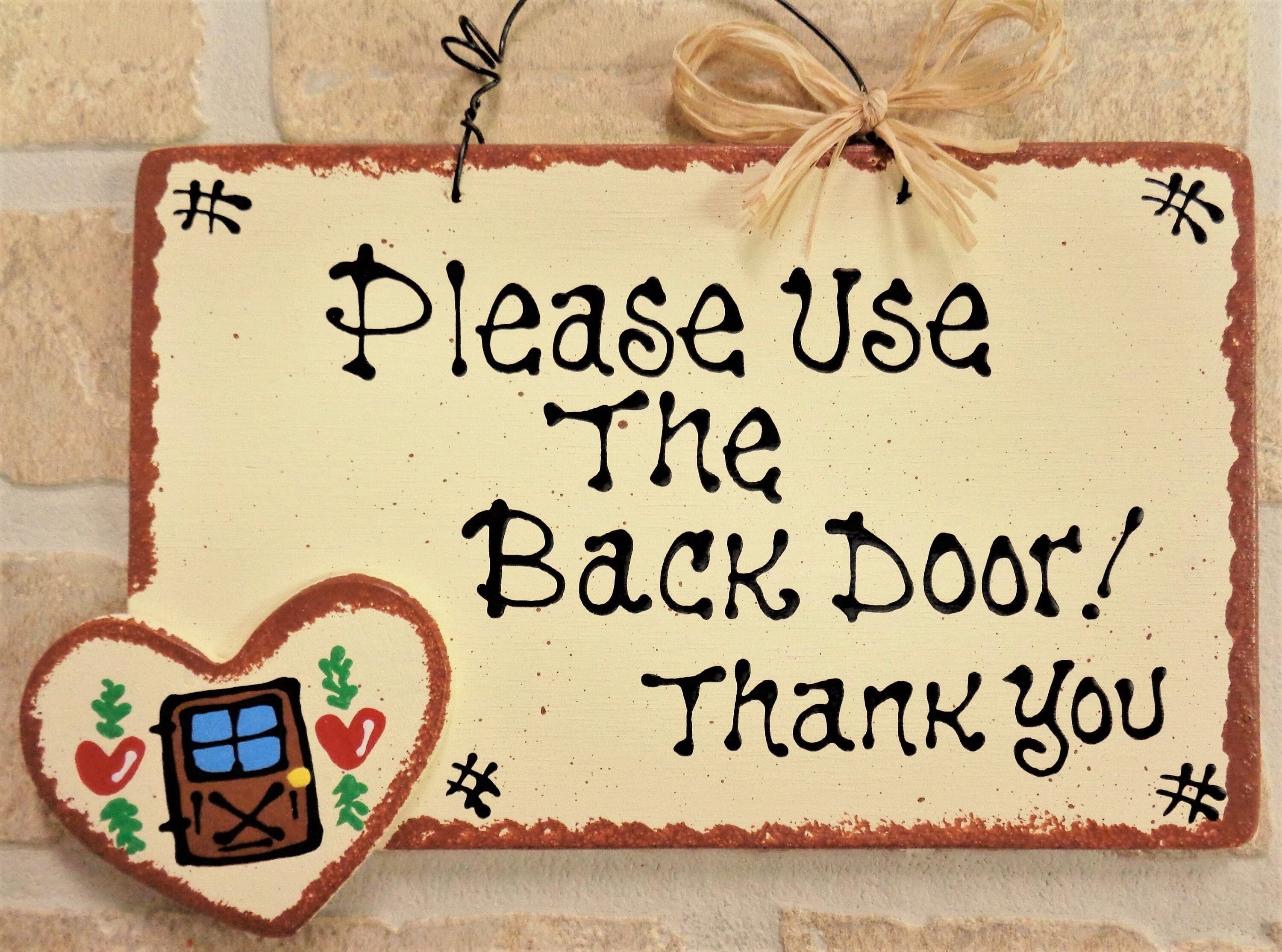 Please Use The BACK DOOR SIGN Country Wood Crafts Porch Hanger | Etsy