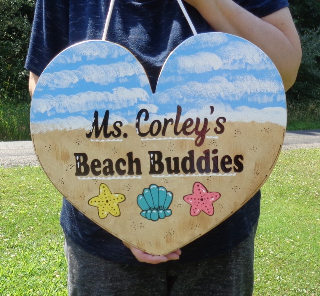 Personalized Teacher Office Beach Name Sign Seashore Seashells Sea ...
