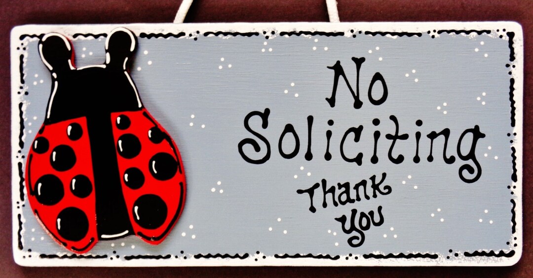No Soliciting LADYBUG SIGN Deck Pool Tiki Backyard Patio Porch Wall ...