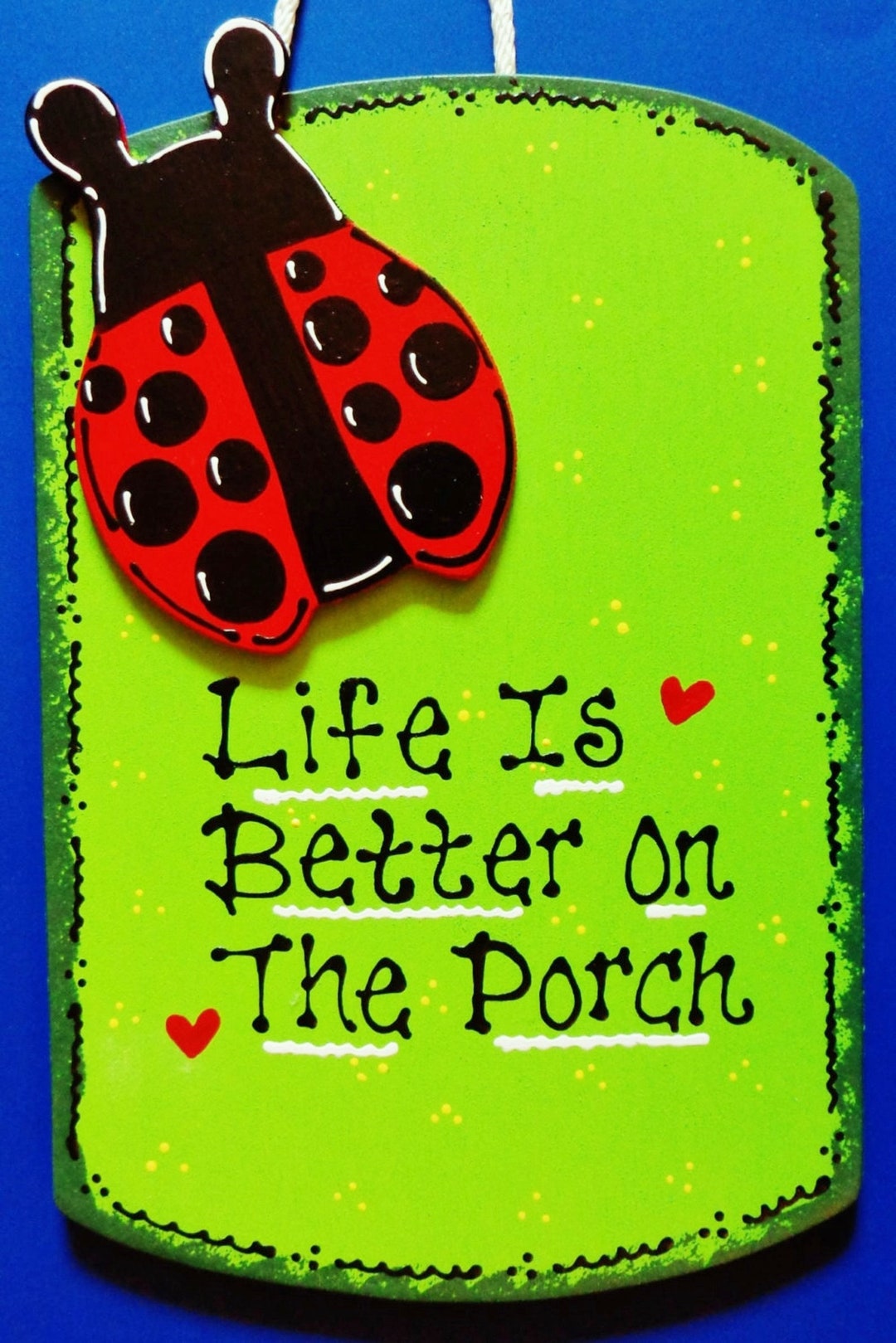 Life is Better on the Porch LADYBUG SIGN Deck Pool Tiki Backyard Patio ...