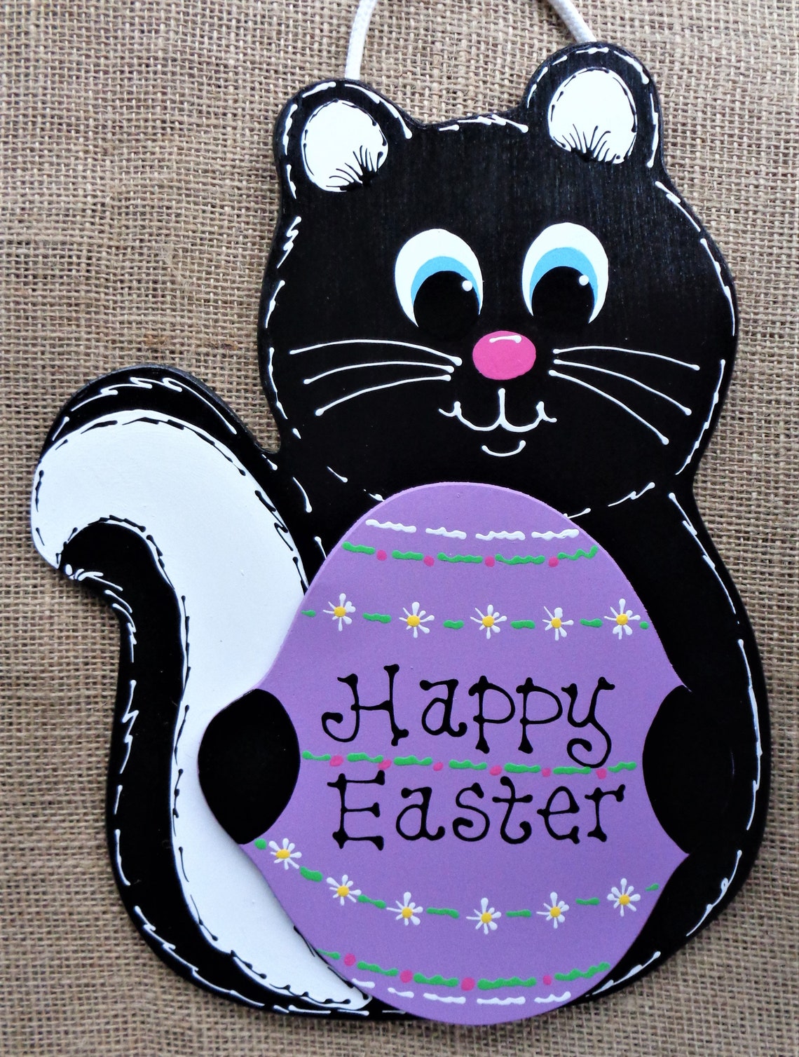 HAPPY EASTER Skunk Door SIGN Wall Art Hanger Plaque Holiday - Etsy