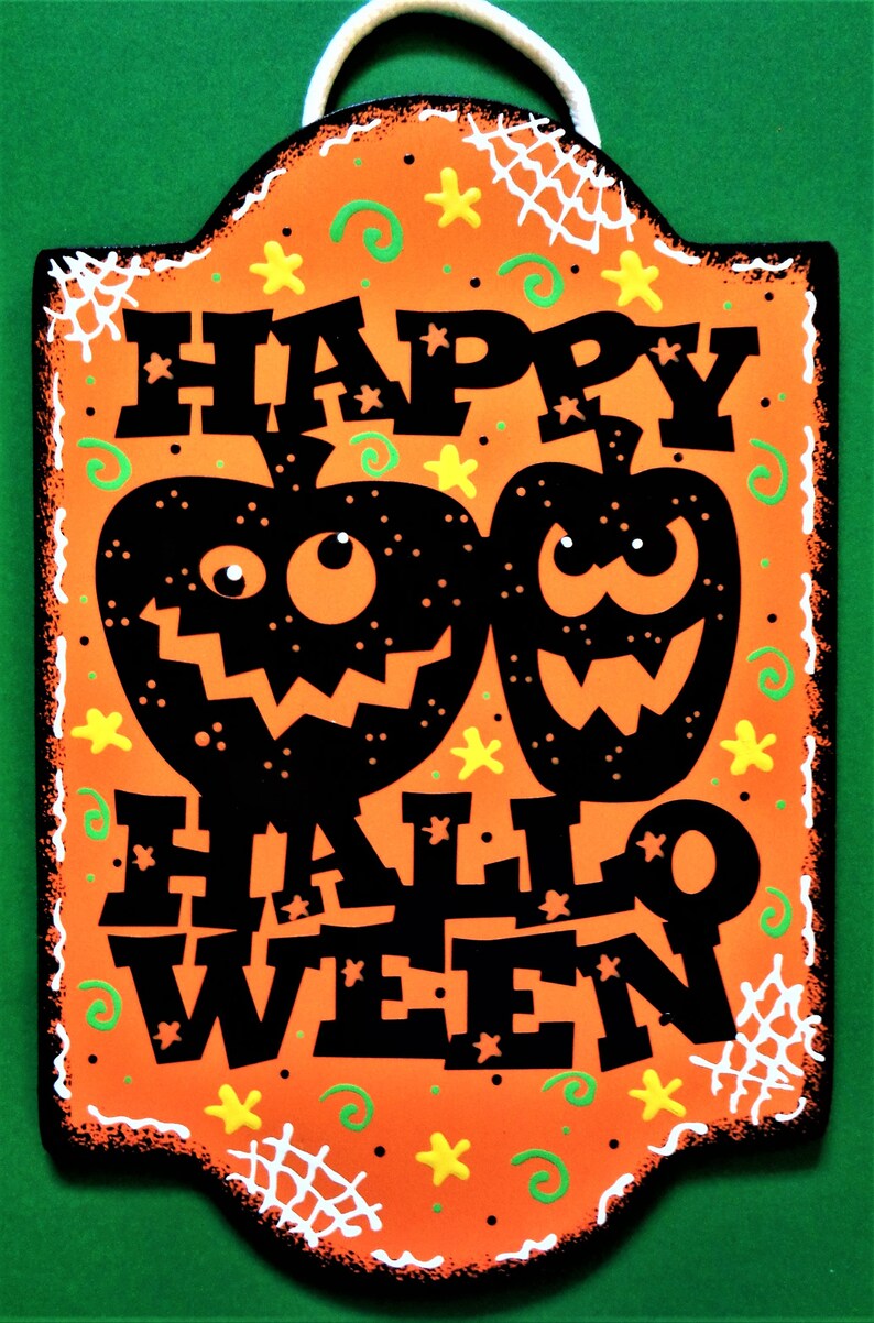 HAPPY HALLOWEEN SIGN Autumn Fall Wall Door Hanger Seasonal - Etsy