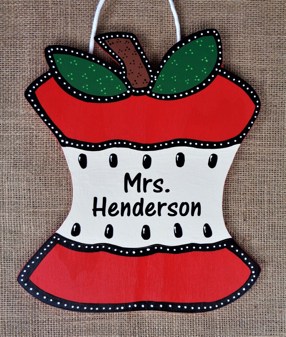 Personalized APPLE Core TEACHER SIGN Class Classroom Name Room Door ...