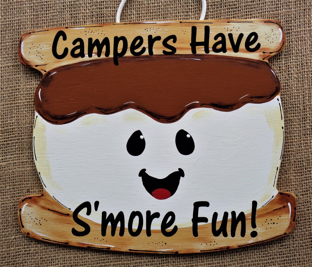 Smore Sign CAMPERS Have SMORE FUN Camp Camping Cabin Wood Wooden Summer ...