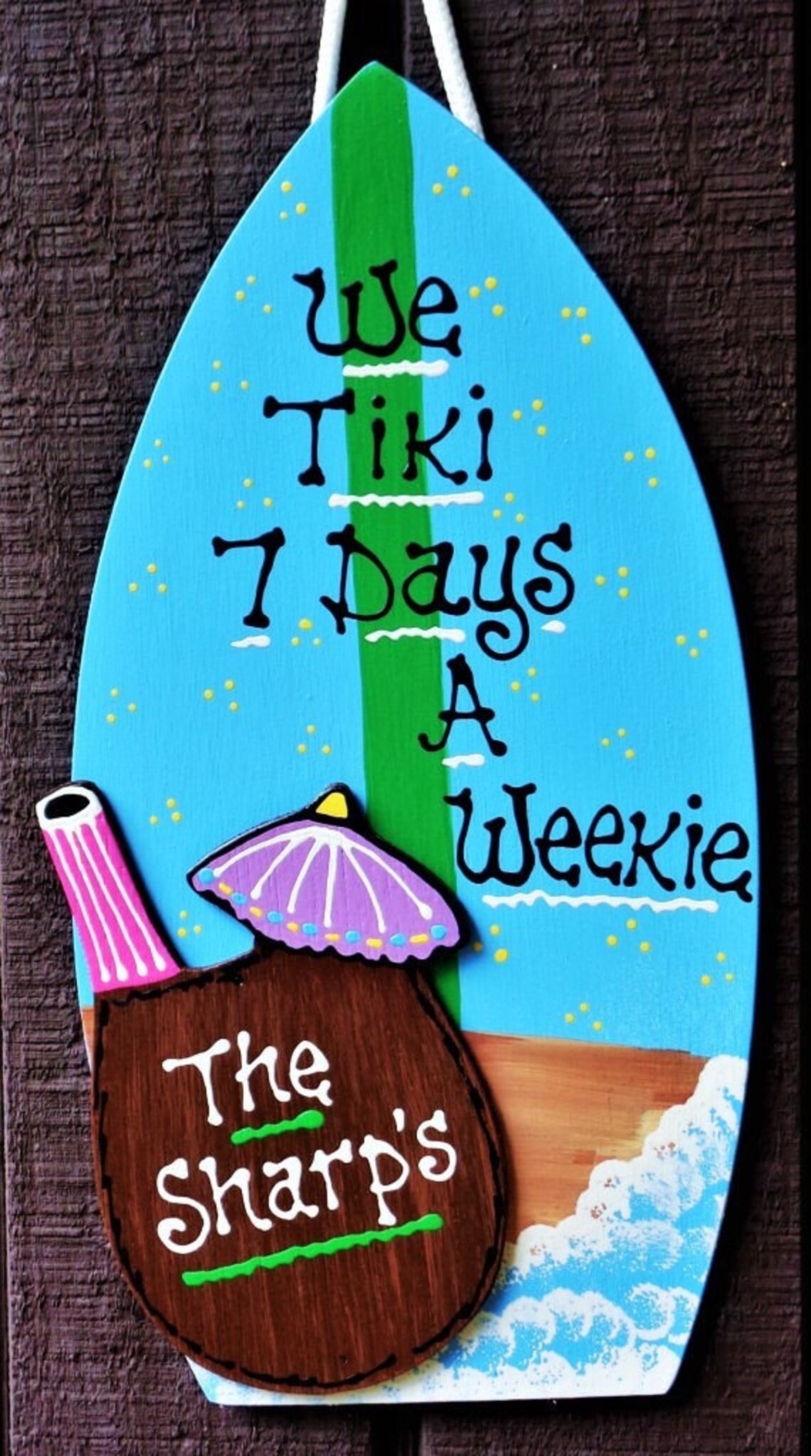 Surfboard Personalized WE TIKI Name SIGN Tropical Bar Deck - Etsy
