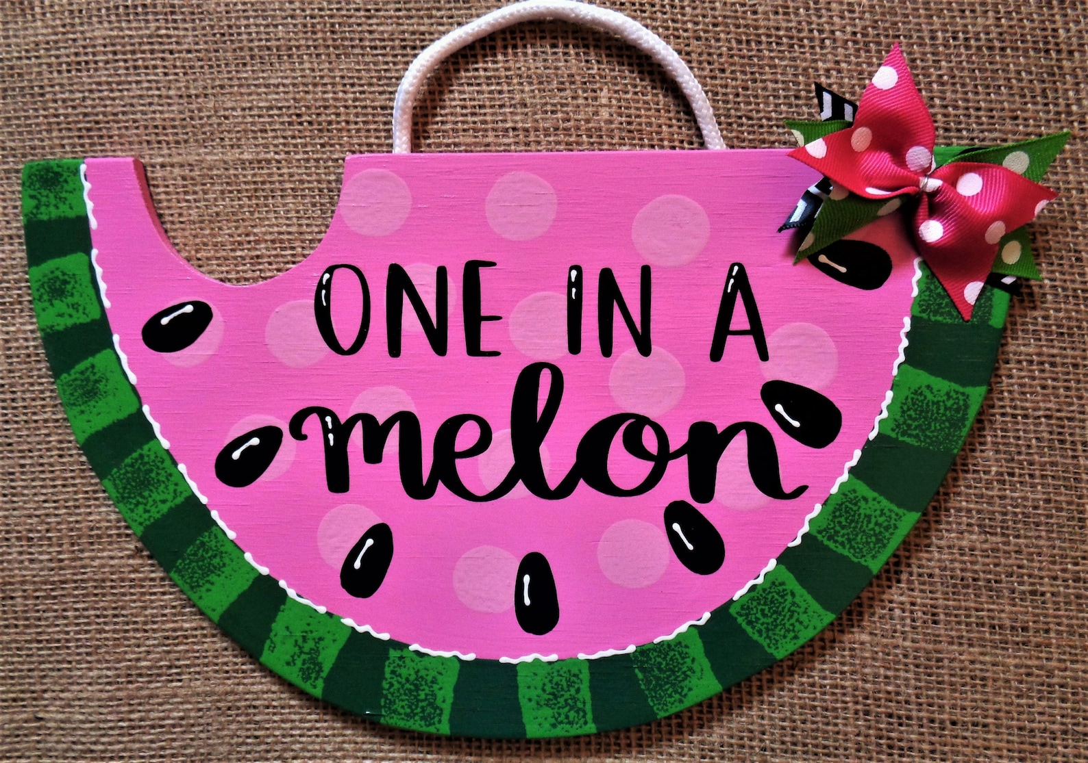 One in A Melon PINK WATERMELON SIGN Wall Art Door Hanger Plaque Pool ...