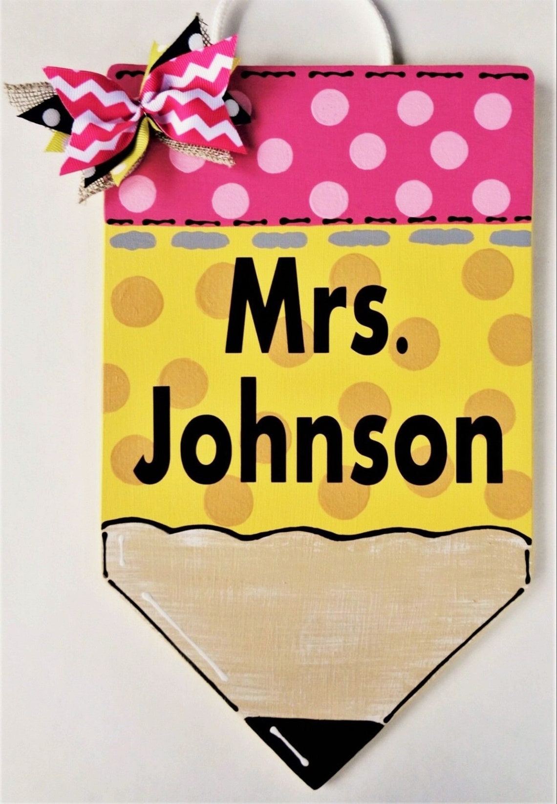 Personalize TEACHER PENCIL SIGN Name Plaque School Class - Etsy