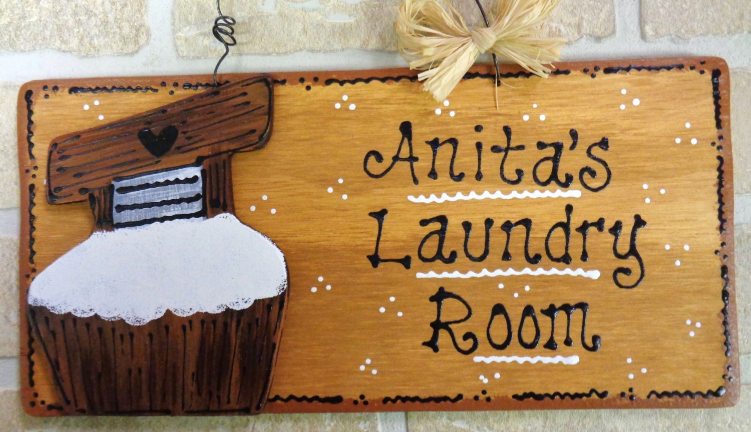 Personalized Name LAUNDRY ROOM SIGN Country Wall Plaque Handcrafted ...