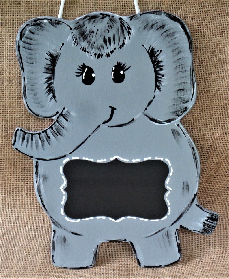 CHALKBOARD ELEPHANT SIGN Nursery Birth Announcement Wall Door - Etsy