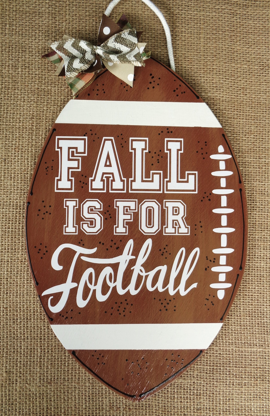 Fall is for FOOTBALL SIGN Wall Art Door Plaque Hanger Seasonal Decor ...