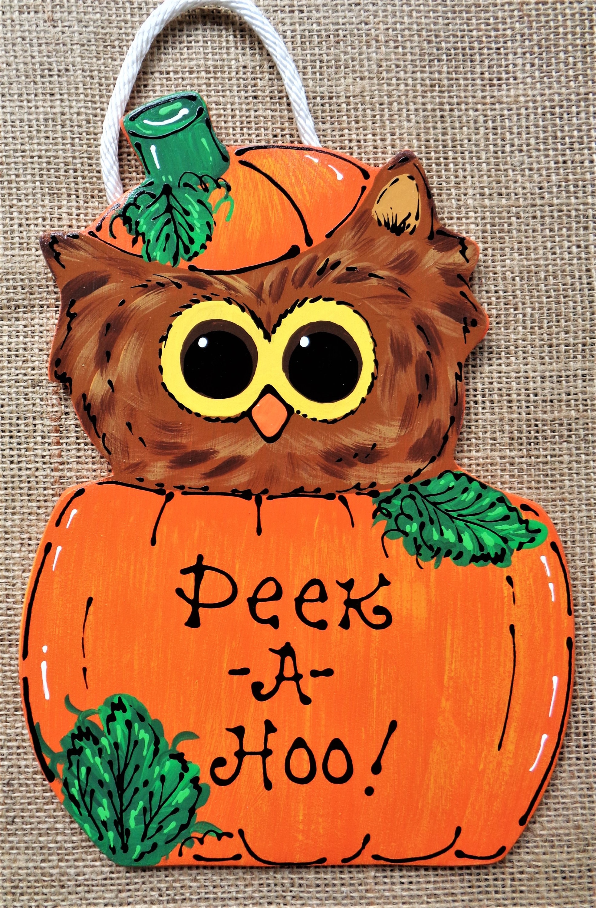 Adorable Peek-A-Hoo OWL SIGN Halloween Holiday Fall Autumn | Etsy