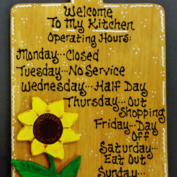 Sunflower Kitchen Sign - Etsy