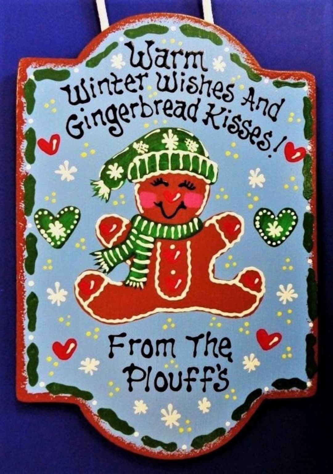 GINGERBREAD Personalized Name SIGN Christmas Winter Holiday Decor ...