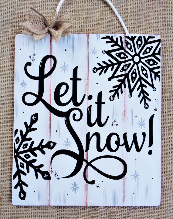 ONE-PIECE SIGN Let It Snow Snowflakes Winter Christmas Wall - Etsy