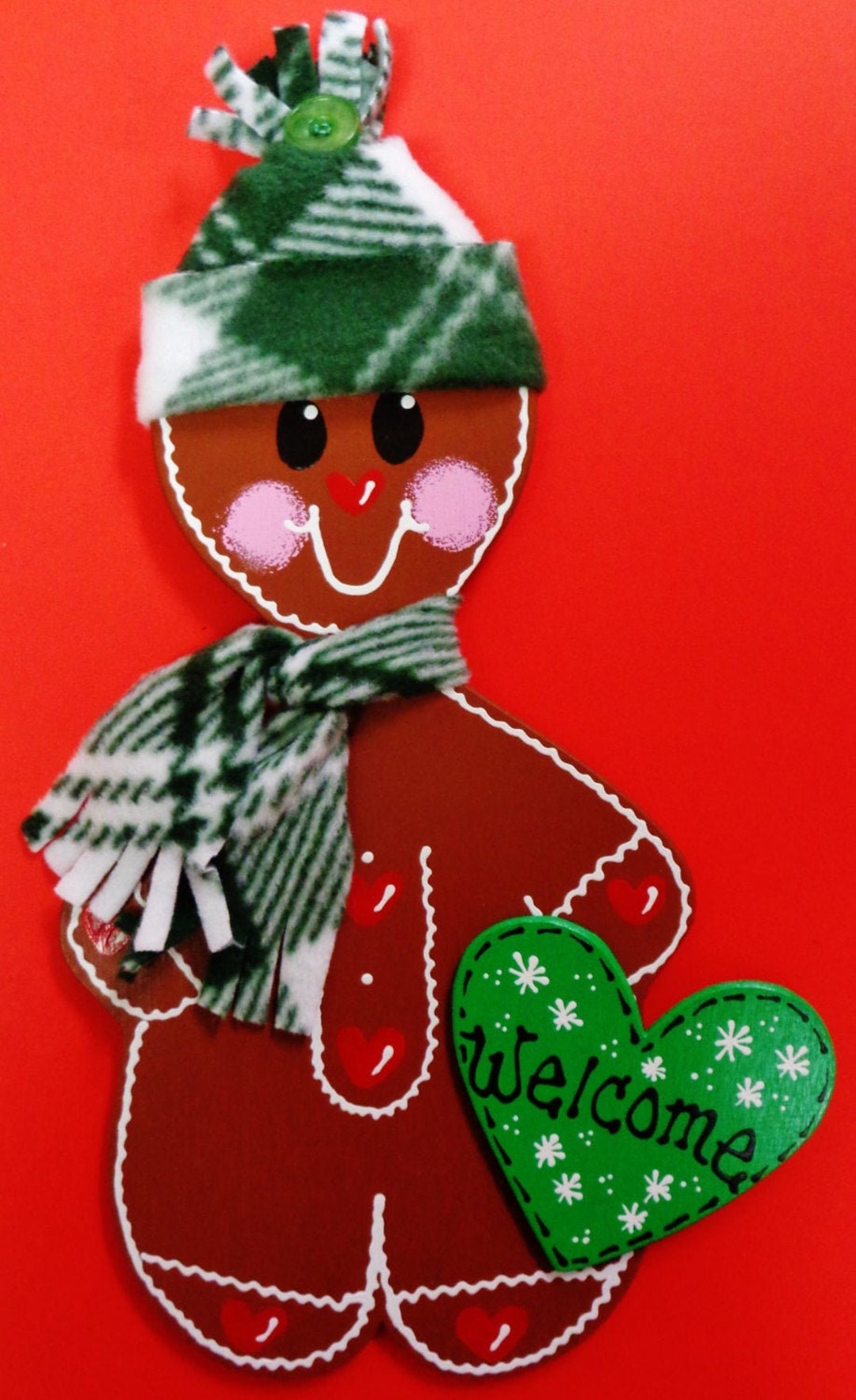 WELCOME GINGERBREAD BOY Sign Winter Season Holiday Plaque Christmas ...