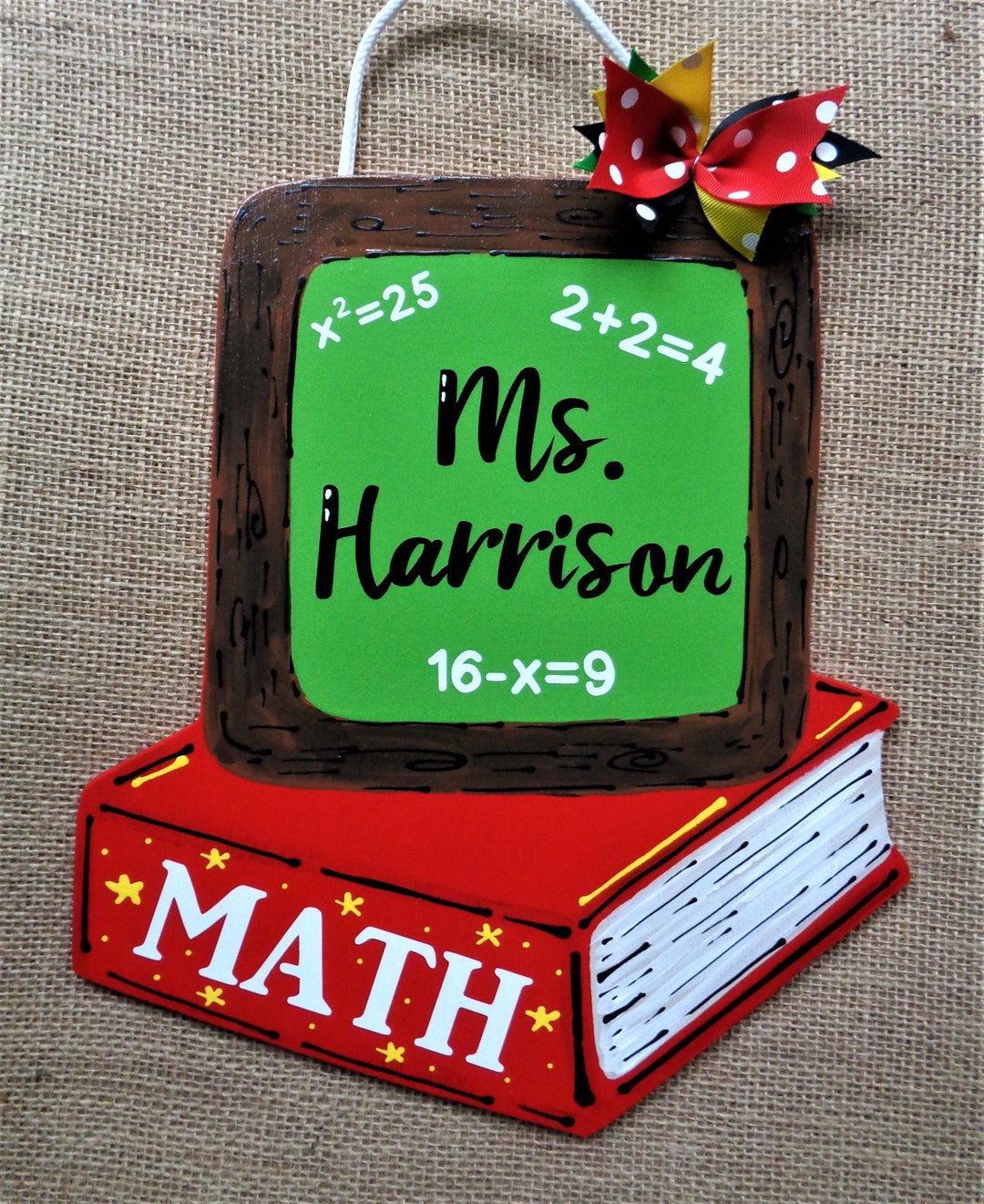 Personalized MATH TEACHER SIGN Class Classroom Name Room Door Plaque ...