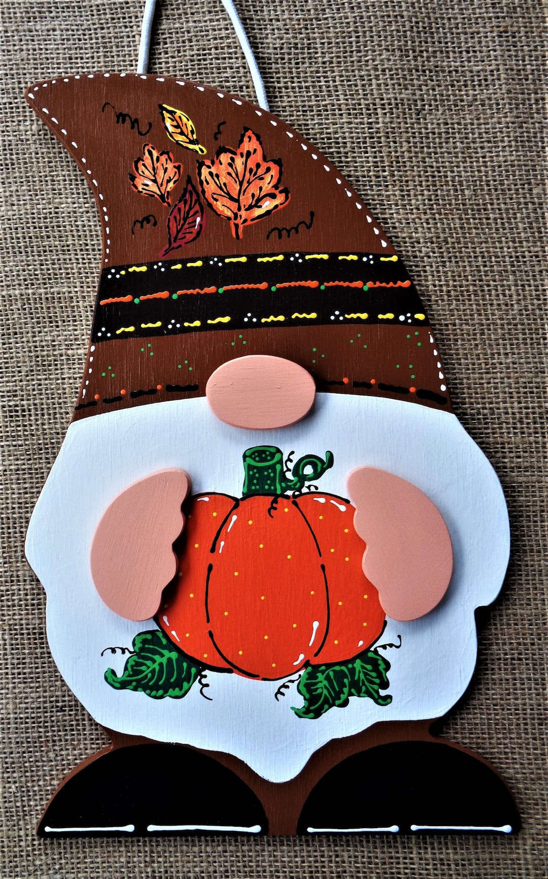 GNOME PUMPKIN SIGN Halloween Fall Thanksgiving Autumn Kitchen Porch ...