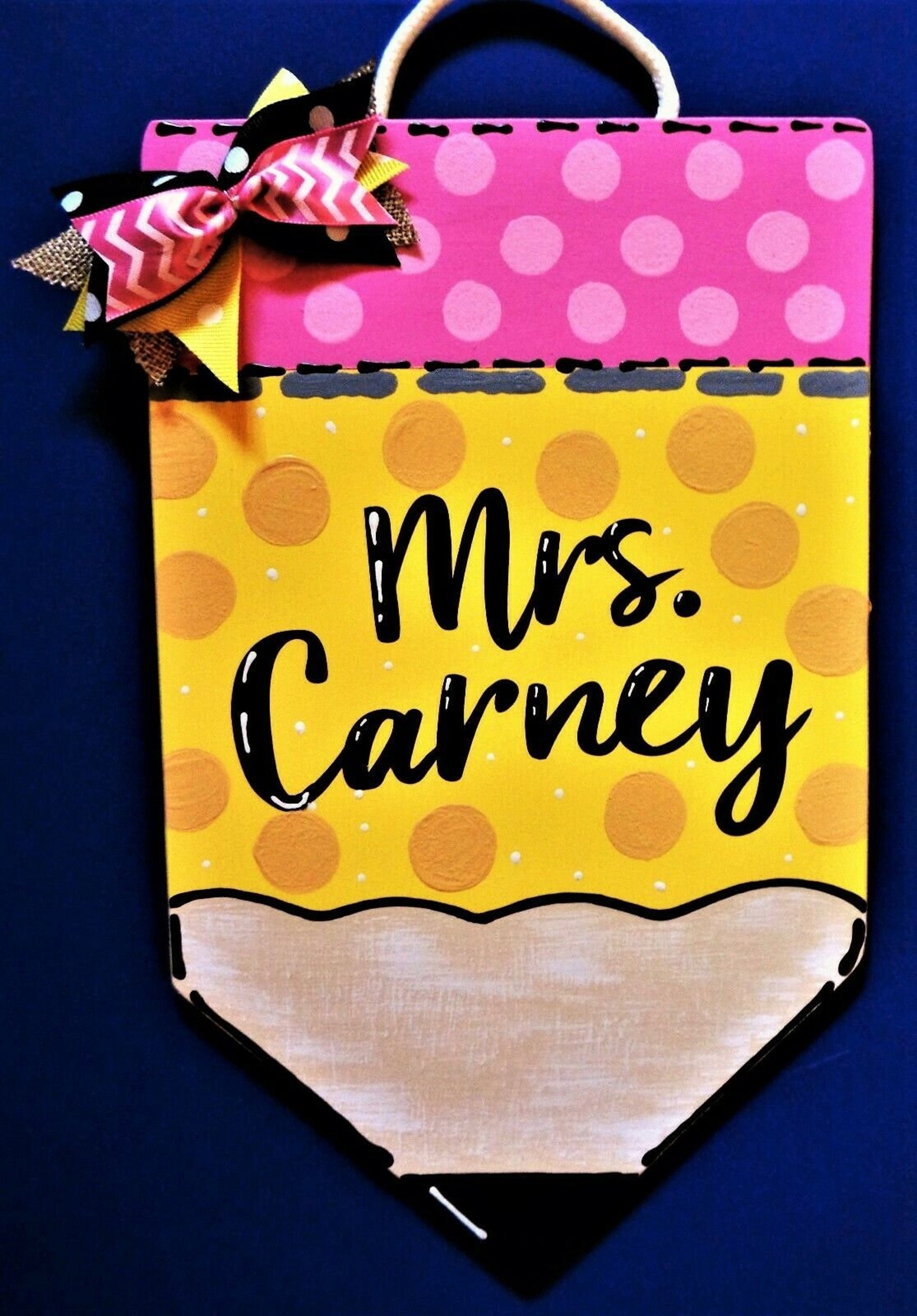 Personalized TEACHER PENCIL SIGN Name Plaque School Class - Etsy