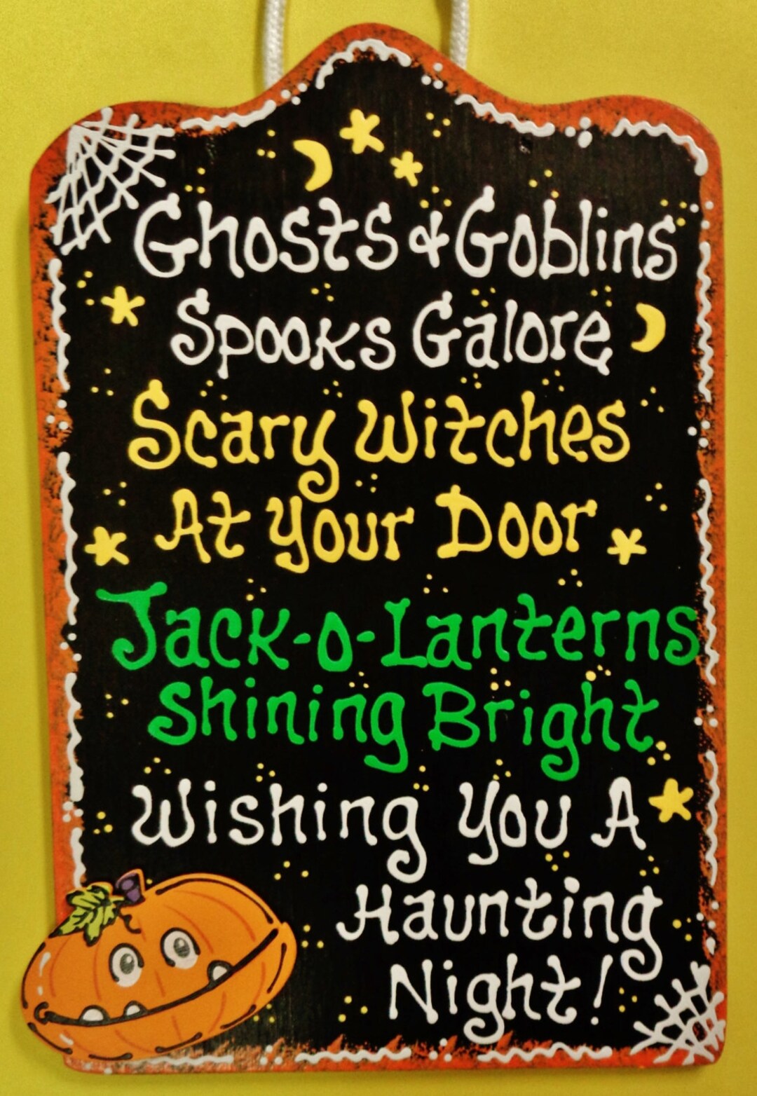 Adorable HALLOWEEN Door Room SIGN Pumpkin Plaque Wall Fall Autumn Decor ...