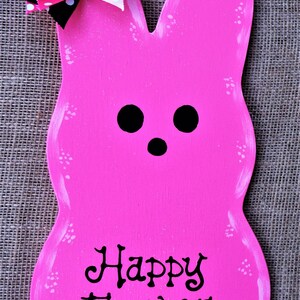 Glittered HAPPY EASTER RABBIT Bunny Door Sign Wall Art Hanger Plaque ...