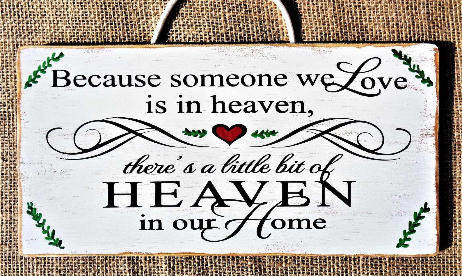 HEAVEN IN Our HOME Distressed White Washed Sign Primitive - Etsy