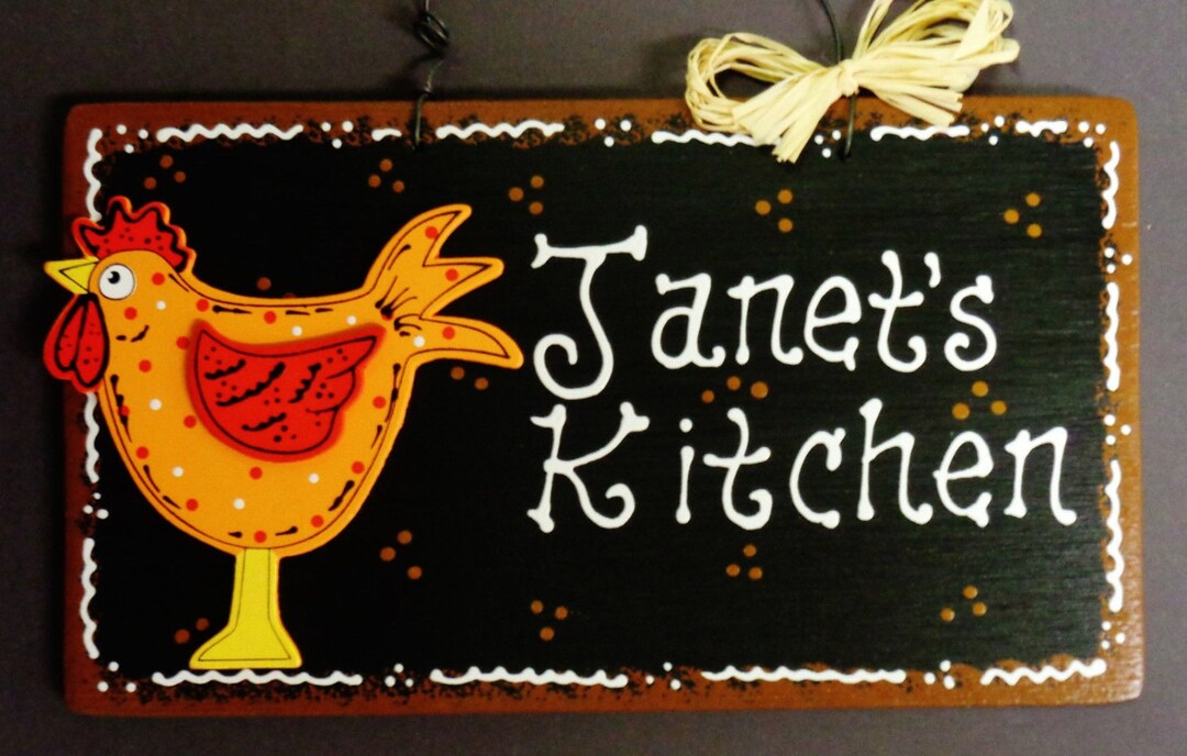 ROOSTER Chicken Personalized KITCHEN SIGN Name Barnyard Wall Decor ...