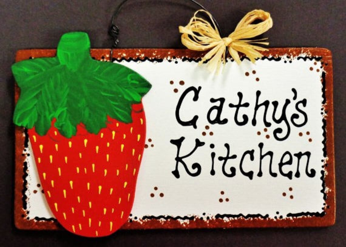 STRAWBERRY Overlay Personalized Name Kitchen Sign Decor Wall - Etsy