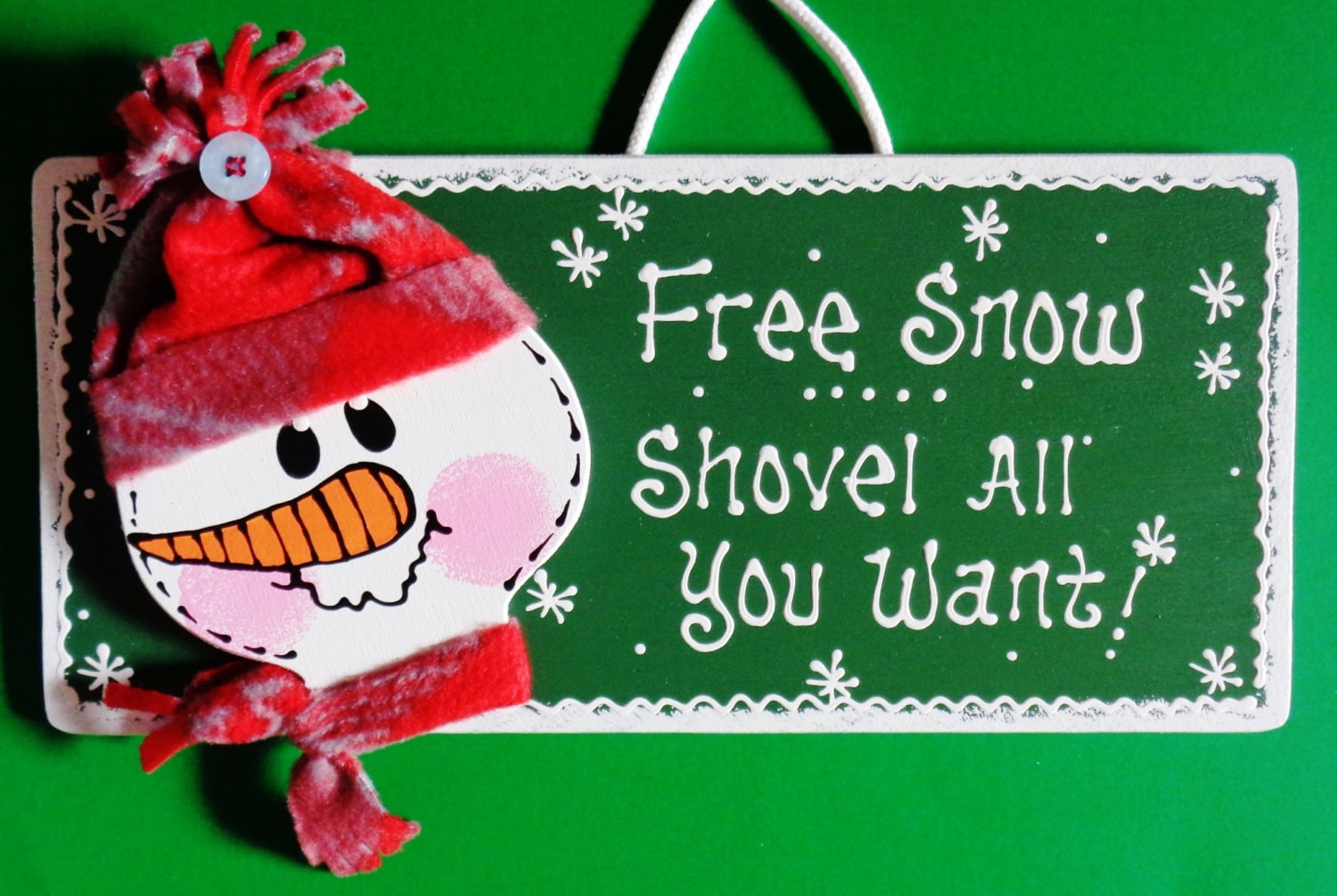 SNOWMAN Free Snow Shovel All You Want SIGN Season Holiday | Etsy