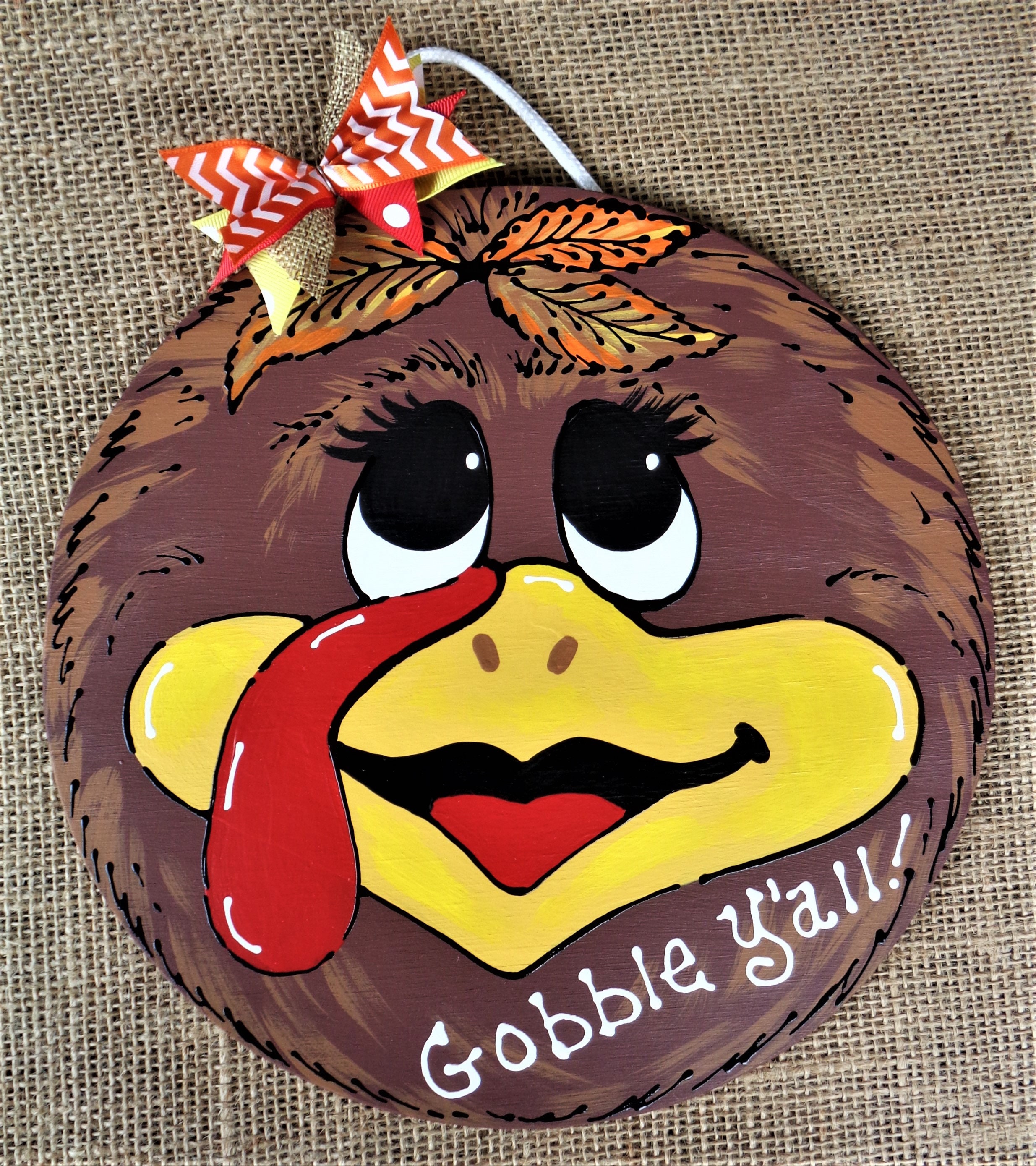 Gobble Y'all TURKEY CIRCLE SIGN Wall Art Door Plaque | Etsy