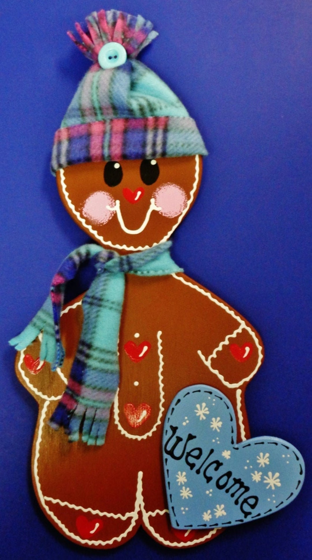 WELCOME GINGERBREAD BOY Sign Winter Season Holiday Plaque Christmas ...