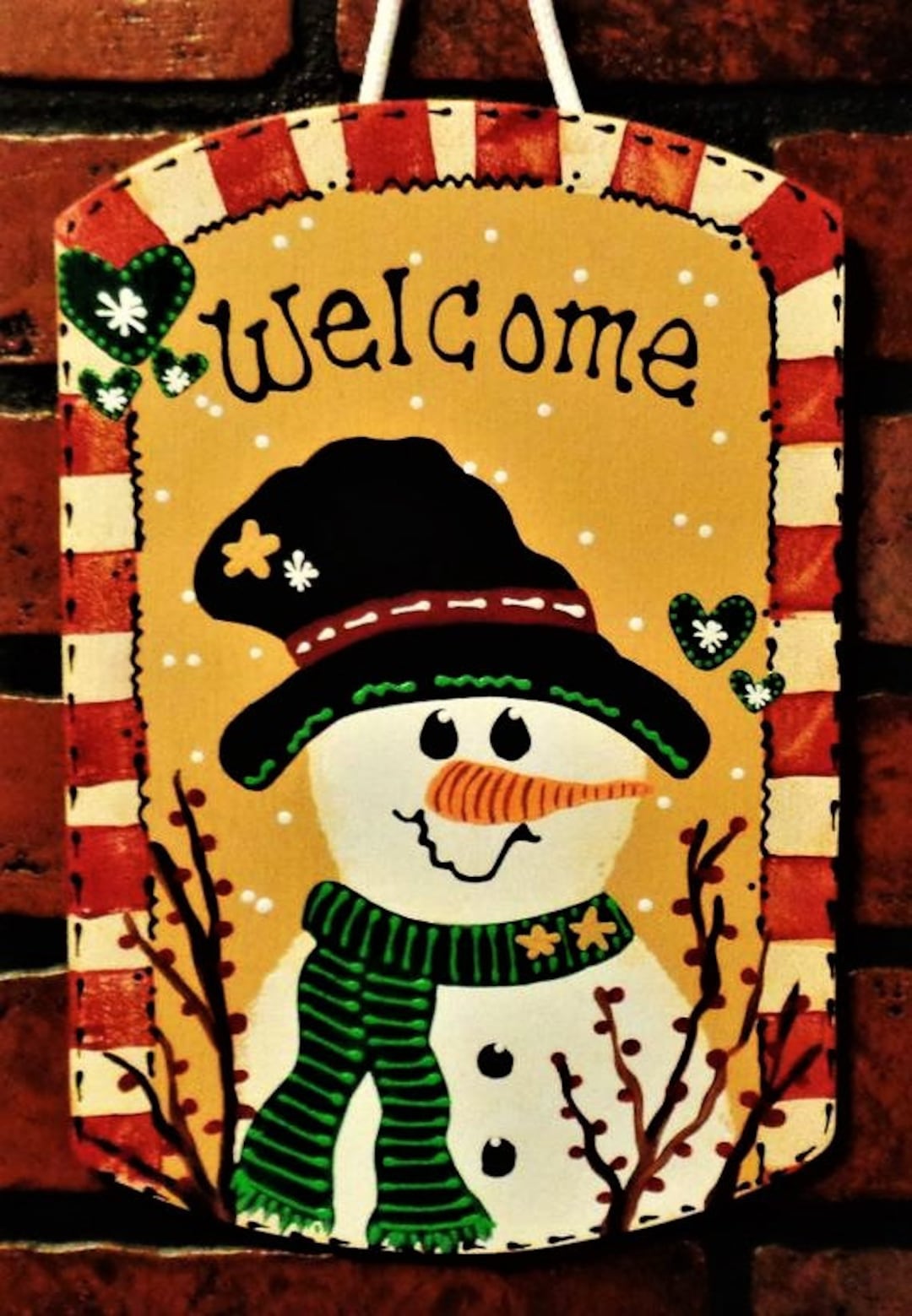 SNOWMAN WELCOME SIGN Christmas Winter Rustic Country Wood Crafts ...