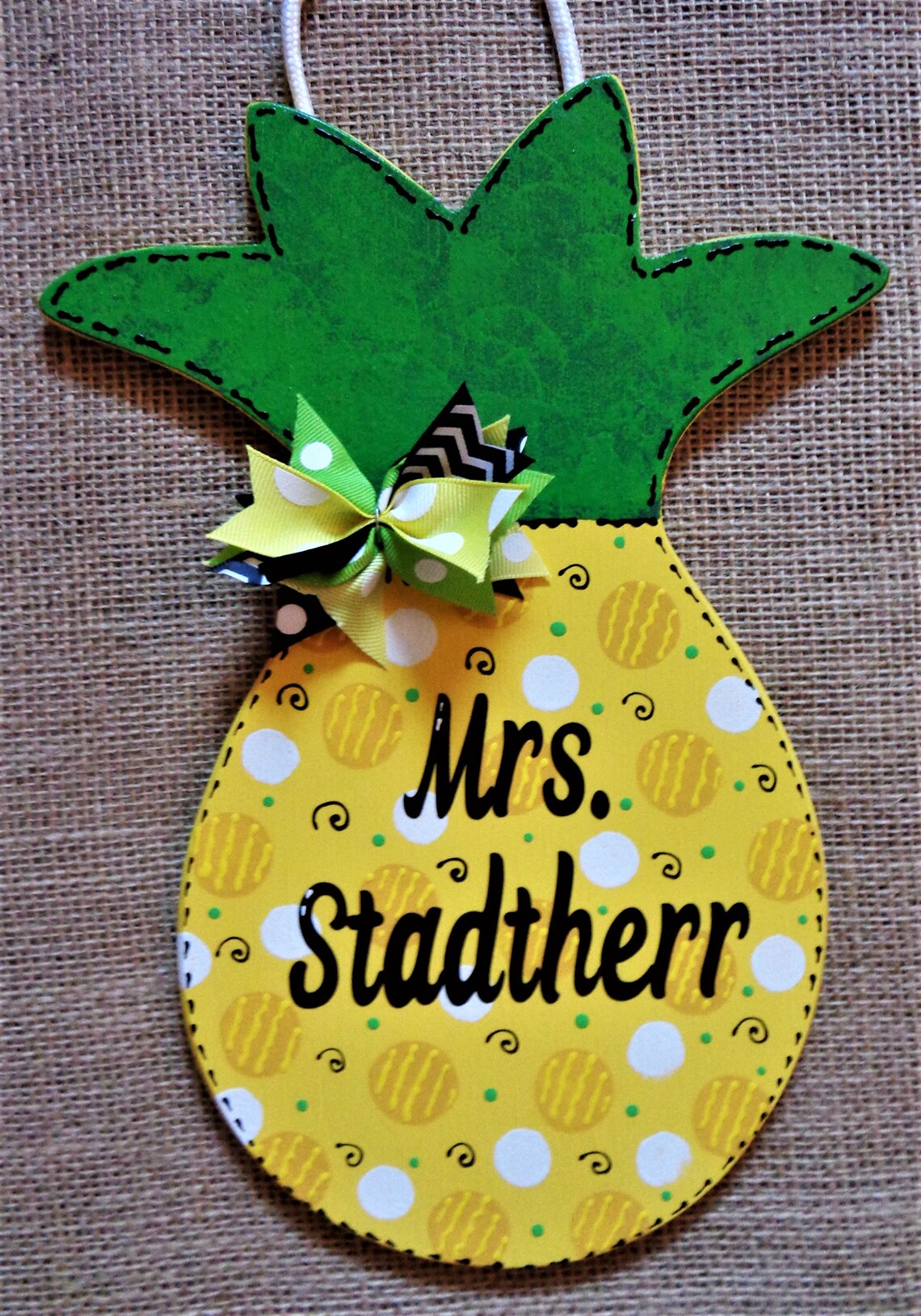 Personalized PINEAPPLE TEACHER SIGN Class Classroom Name Room - Etsy