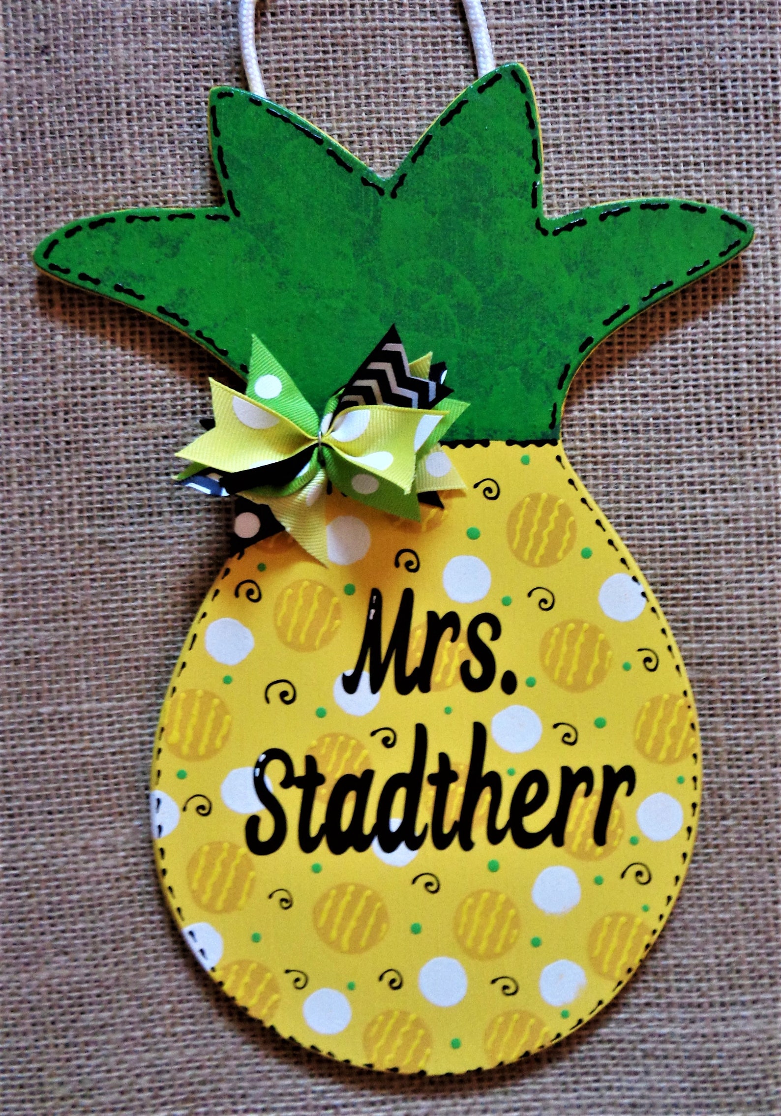 Personalized PINEAPPLE TEACHER SIGN Class Classroom Name Room - Etsy