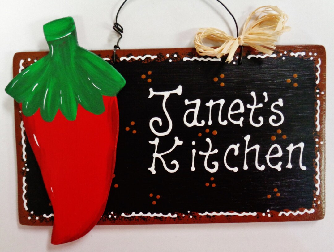 Red Chili Pepper OVERYLAY Personalized Name KITCHEN SIGN Southwest ...