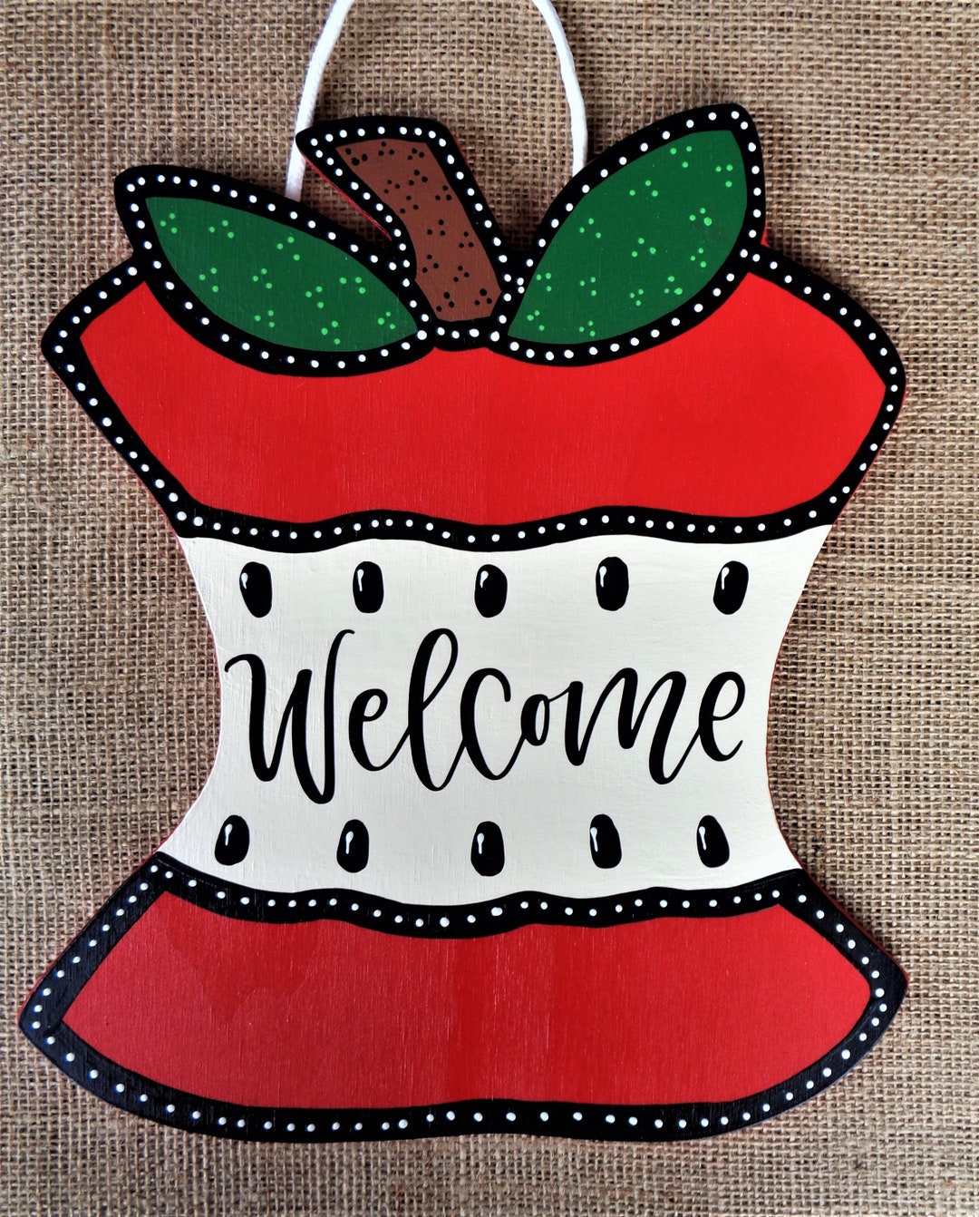 APPLE Core Welcome KITCHEN Wall SIGN Plaque Hand Painted - Etsy