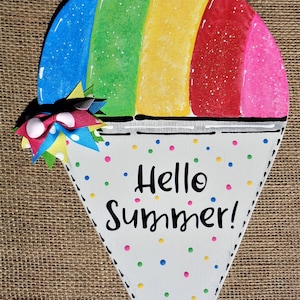 Rainbow SNO CONE SIGN Shaved Ice Glittered Snow Wall Plaque - Etsy