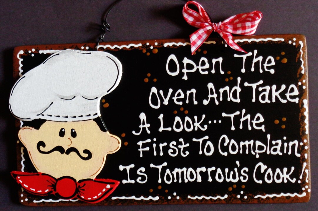 FAT CHEF OVERLAY Tomorrow's Cook Kitchen Sign Bistro Cucina Decor Wall ...