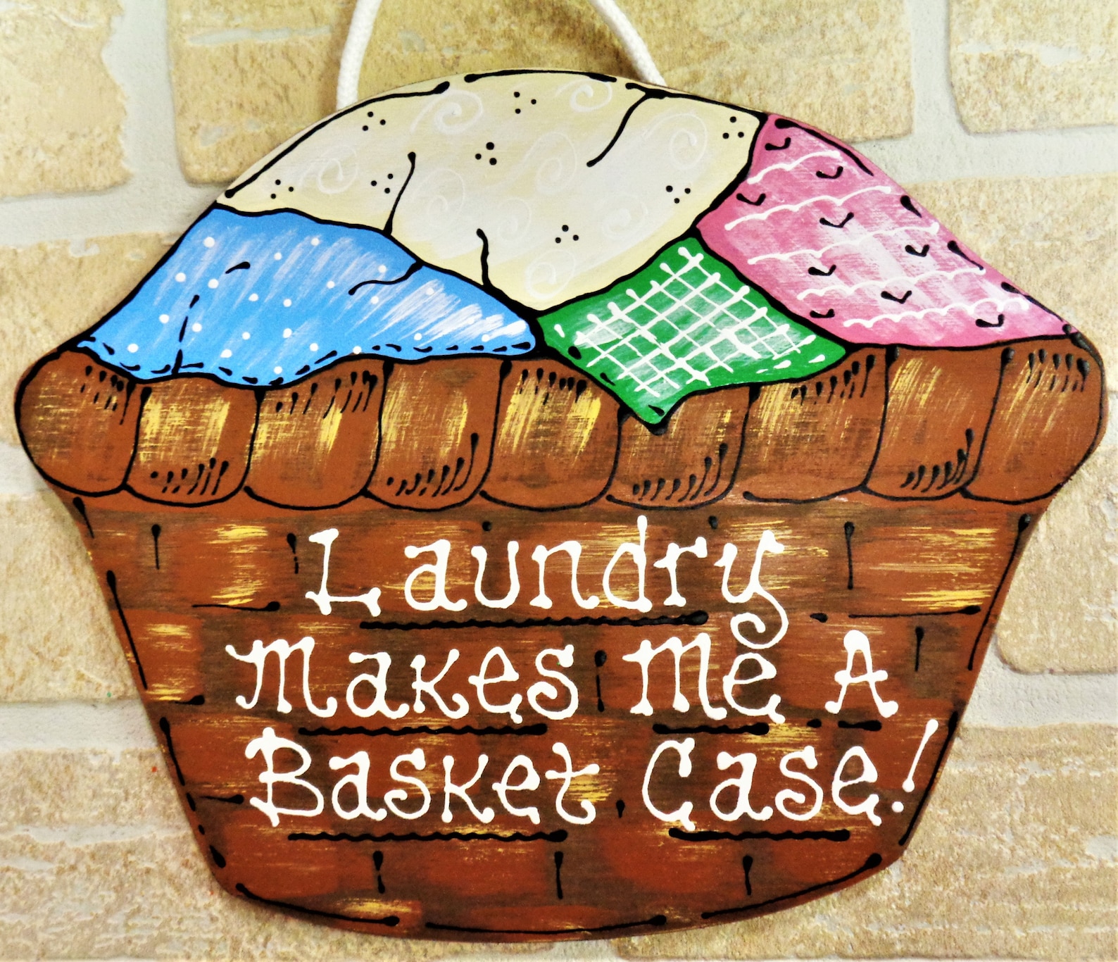 LAUNDRY Makes Me A Basket Case SIGN Wall Hanger Room Plaque - Etsy