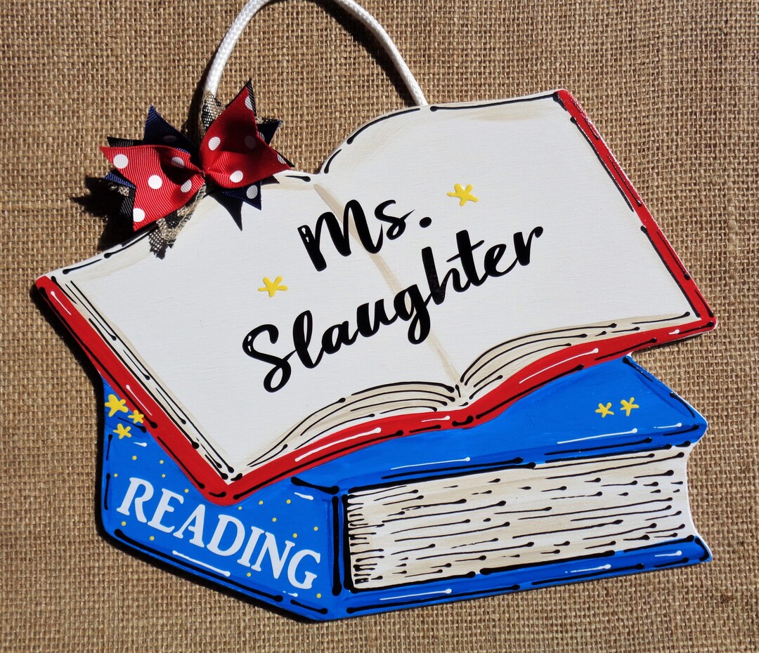 Personalized Reading TEACHER SIGN Class Classroom Name Door Plaque ...