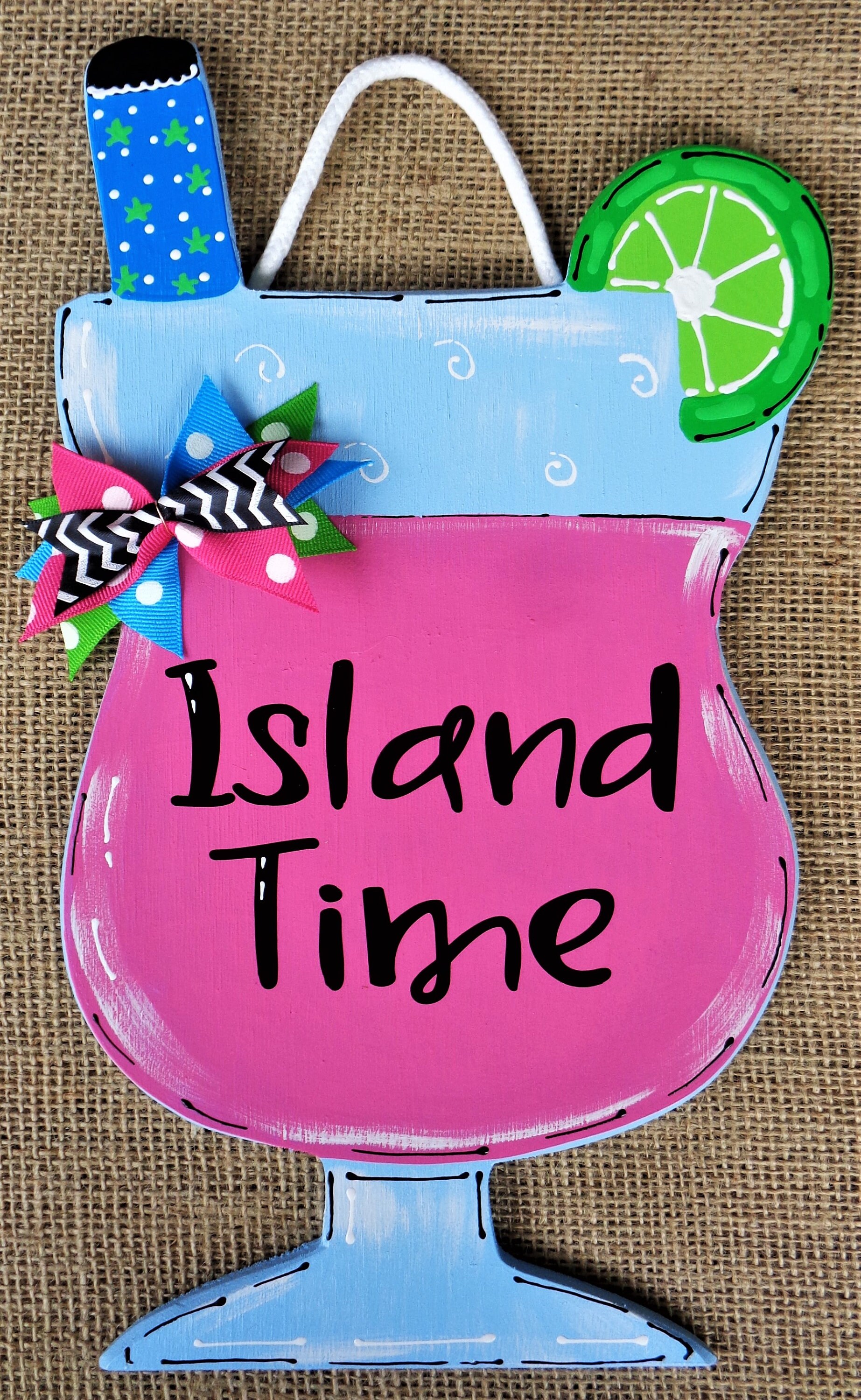Island Time TROPICAL DRINK SIGN Seasonal Wall Plaque Home | Etsy