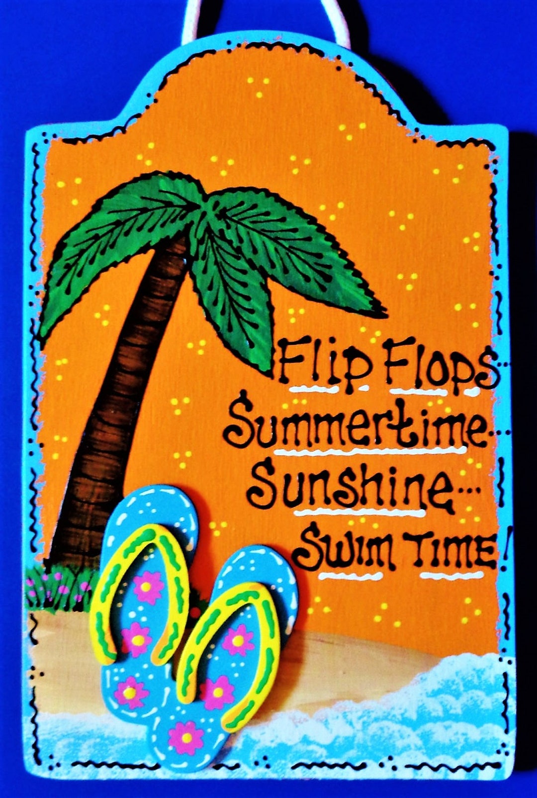Flip Flops~summertime~sunshine~swim Time Sign Wall Hanger Plaque ...